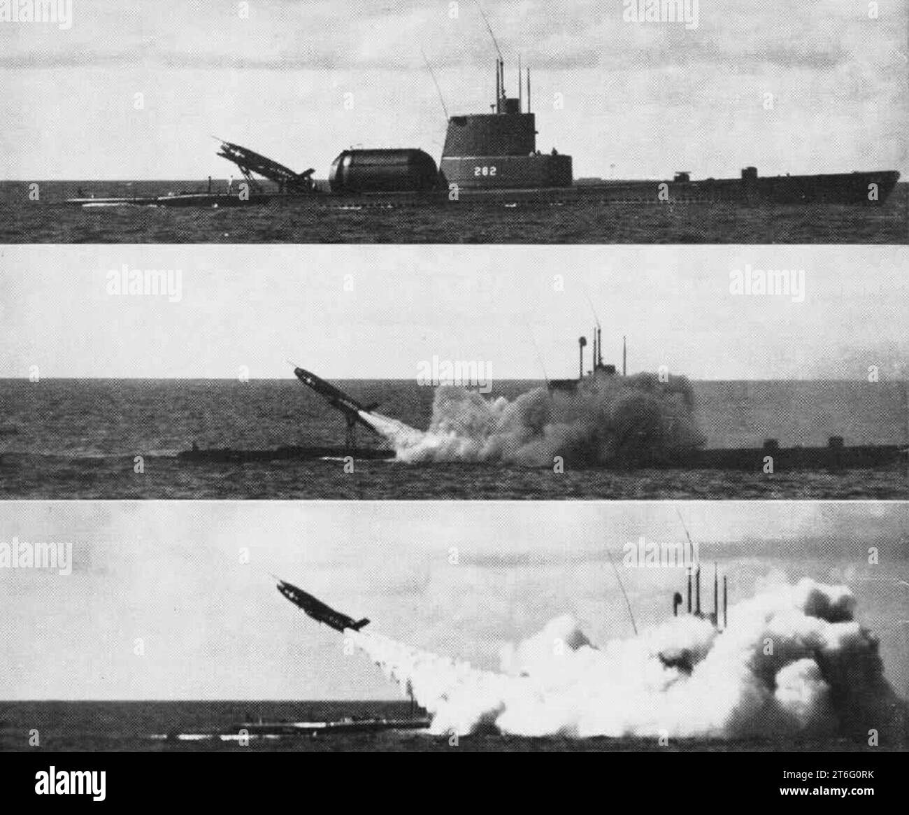 USS Tunny (SSG-282) Regulus launching sequence c1956 Stock Photo - Alamy