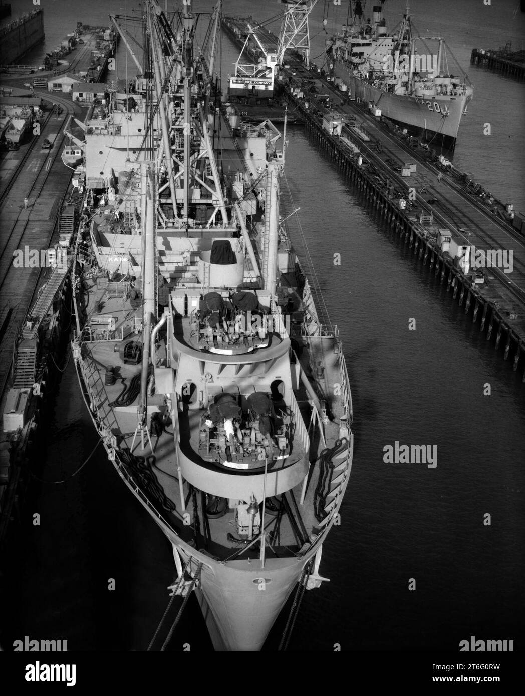 USS Tulare (AKA-112) docked at San Francisco, California (USA), on 9 ...