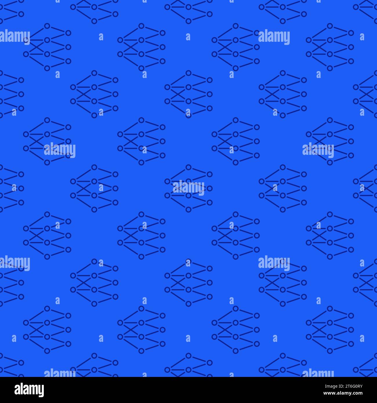 Ai Neural Networks Tech Vector Concept Blue Seamless Pattern In Outline