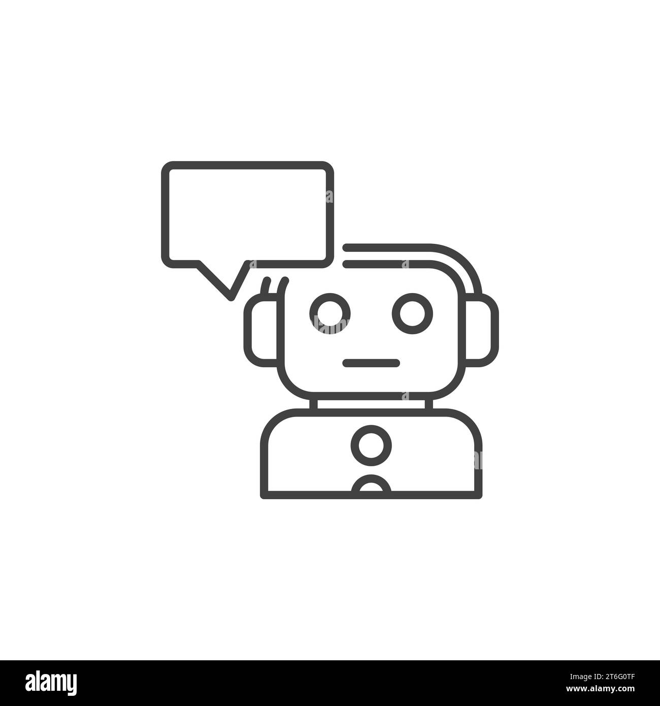 Chatbot Talking vector Communication Technology concept thin line icon or symbol Stock Vector ...