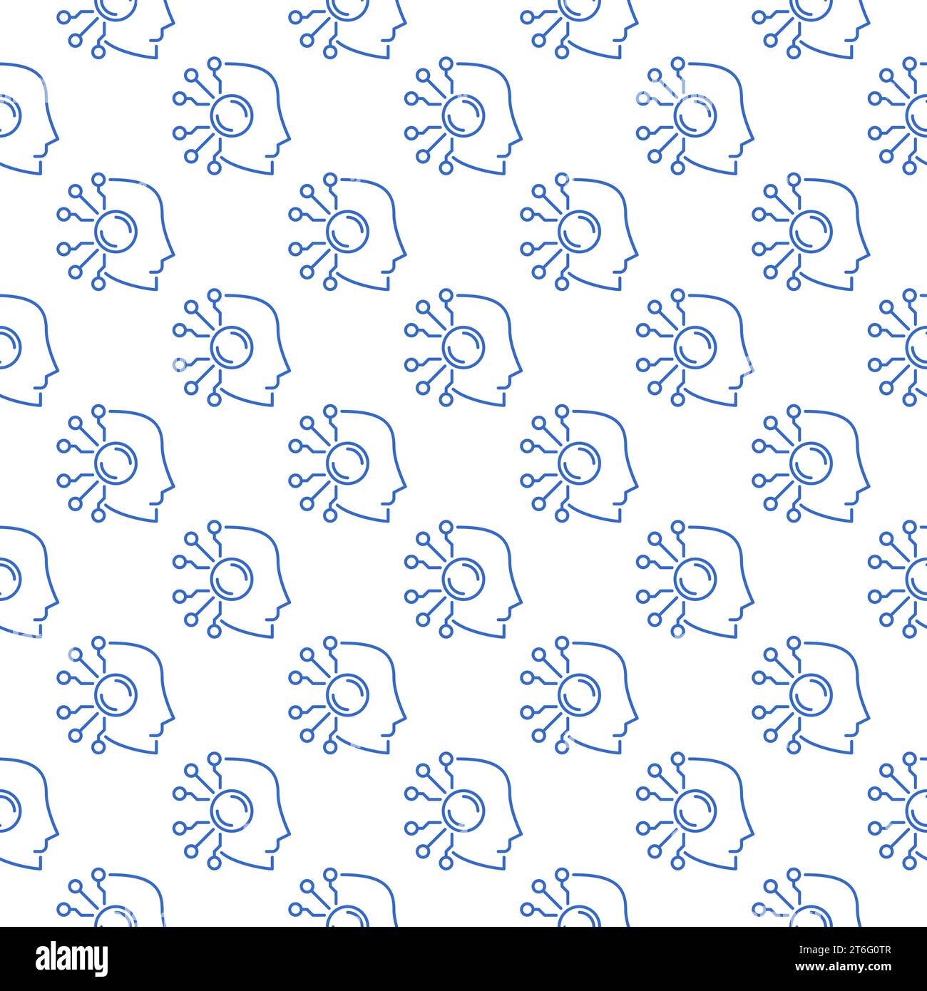 AI Head vector Artificial Intelligence Robot concept outline seamless ...