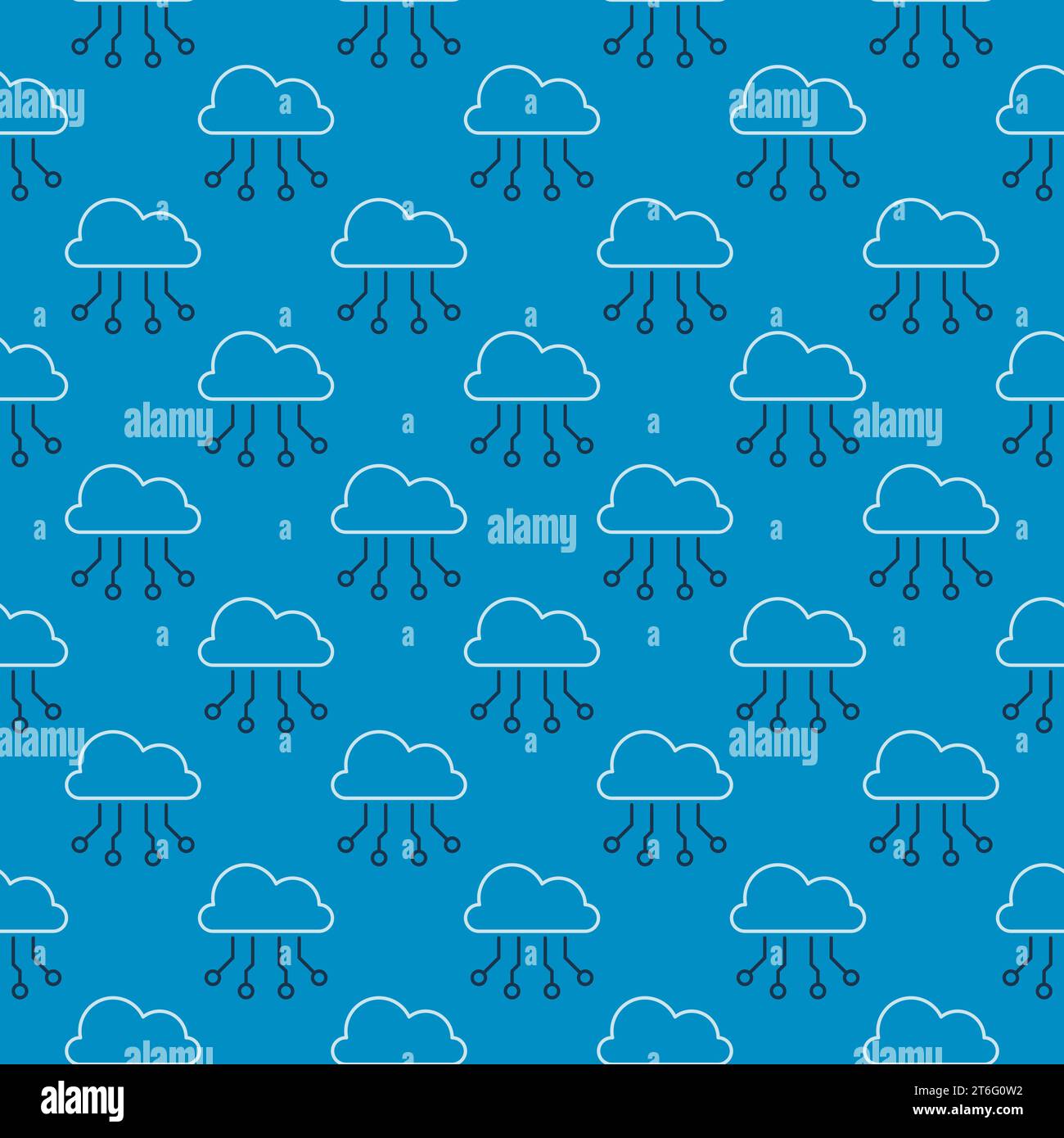 Neural Network Data Cloud Platform vector concept blue seamless pattern ...