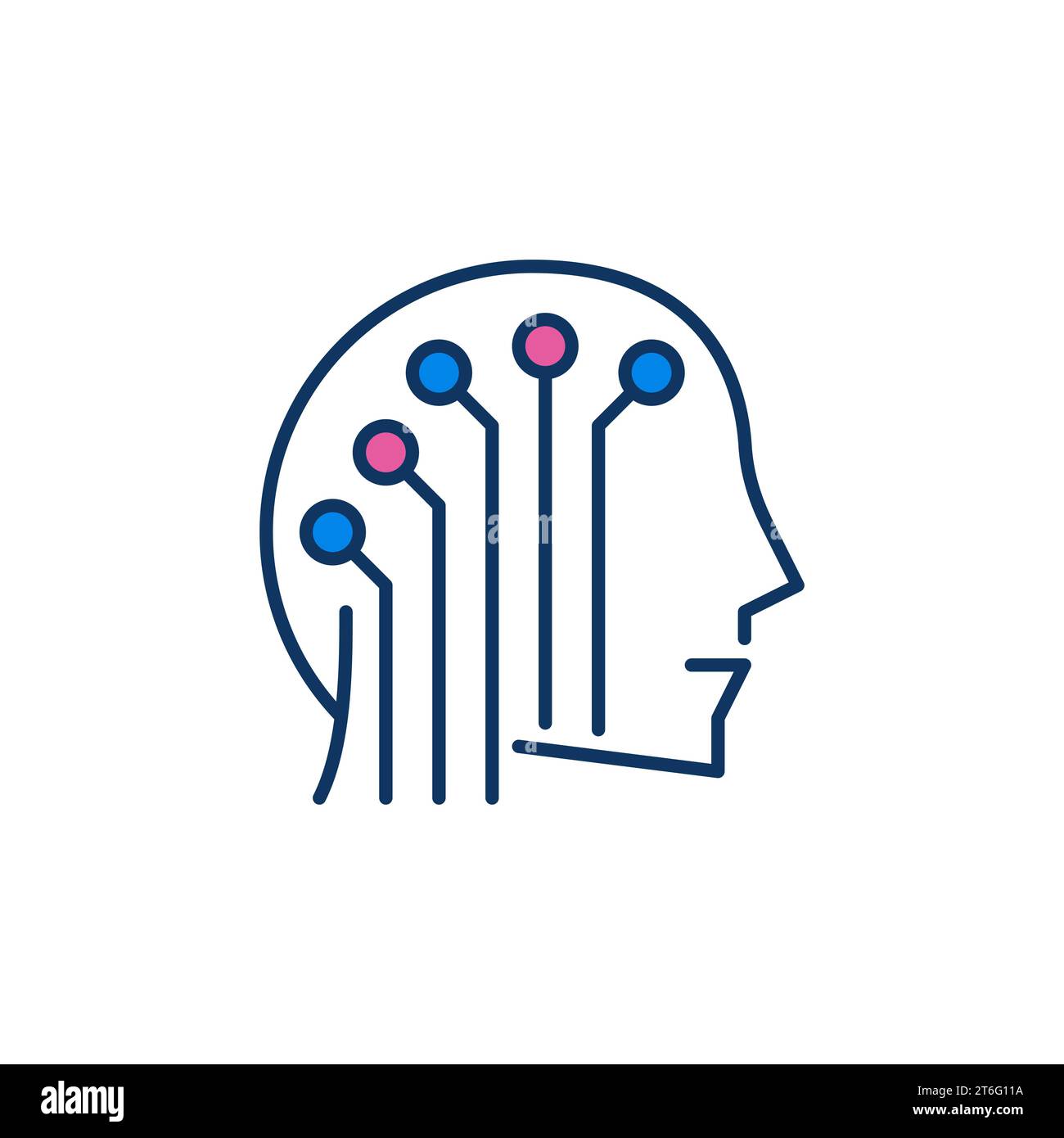 Brain Tech vector AI Head concept colored icon or sign Stock Vector ...