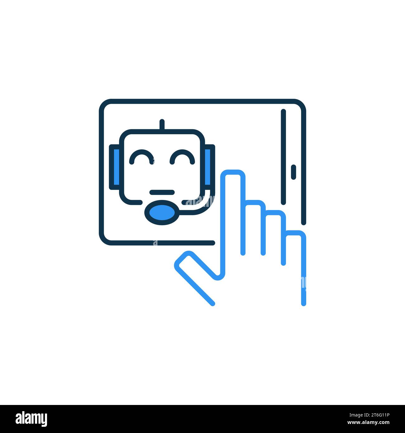 Chatbot on Tablet Screen vector concept colored icon or design element ...