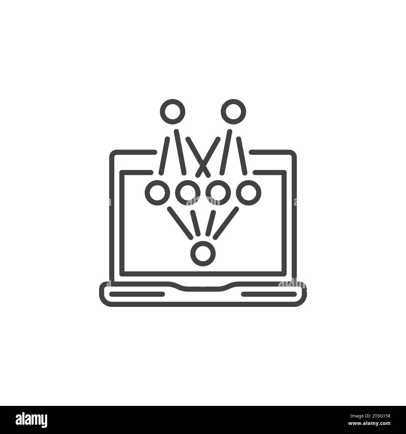 Laptop with Neural Network vector concept linear icon or symbol Stock Vector Image & Art - Alamy