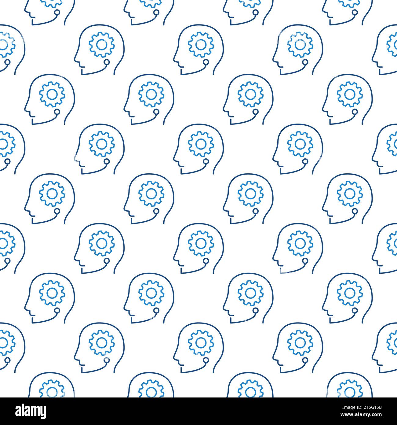 AI Head with Cog Wheel vector concept outline seamless pattern Stock Vector Image & Art - Alamy