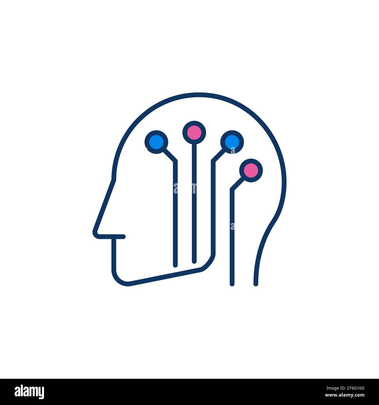 Artificial Intelligence Head vector AI concept colored icon or symbol ...