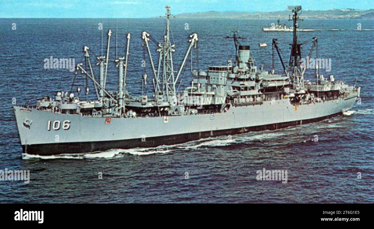 USS Union (AKA-106) steaming out of San Diego, California (USA), circa ...