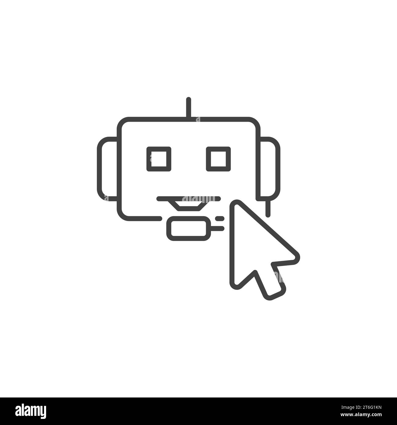 Mouse Cursor on Chatbot sign vector concept outline icon or symbol ...