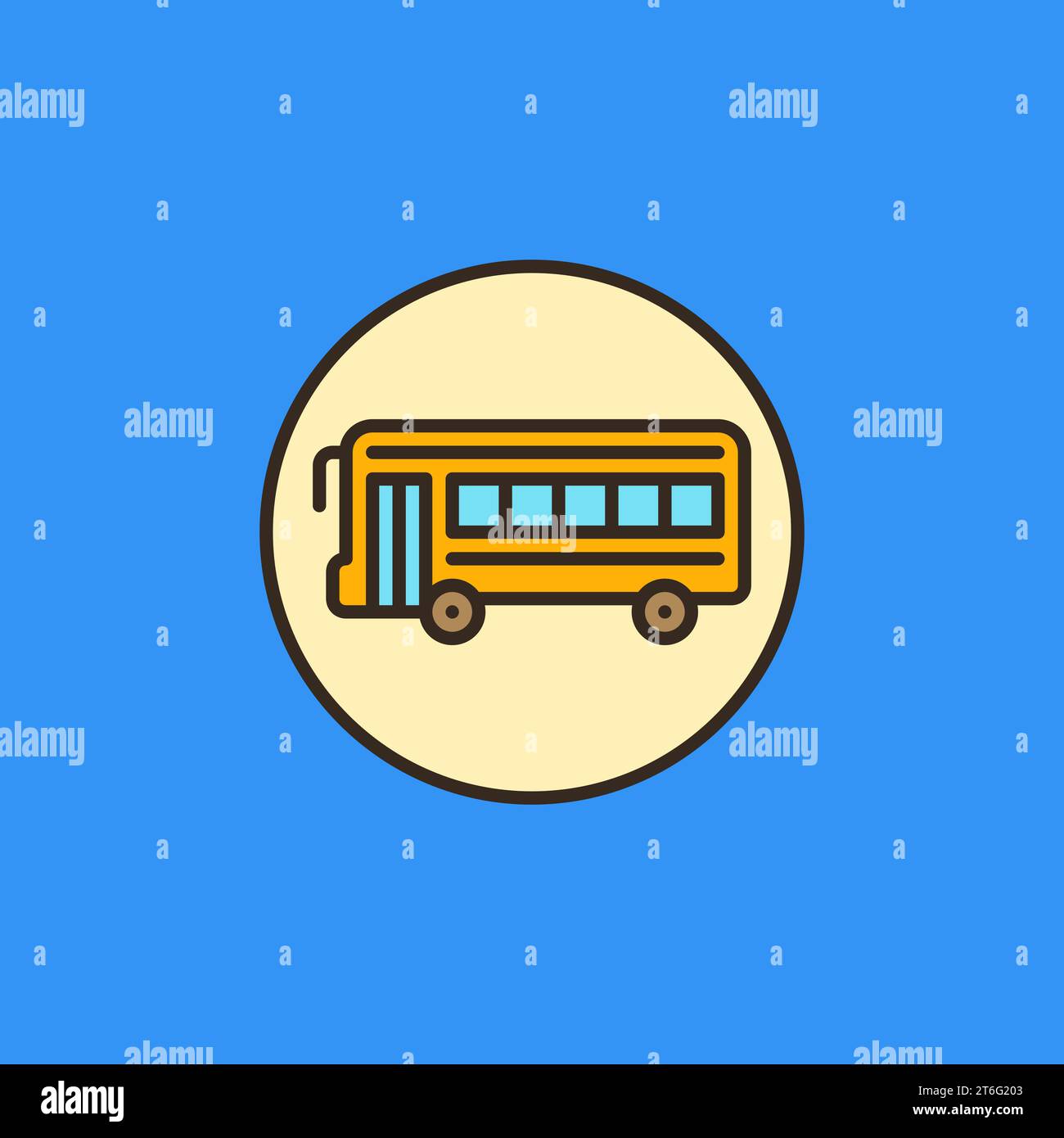 Yellow School Bus inside Circle vector concept colored icon - Side View ...