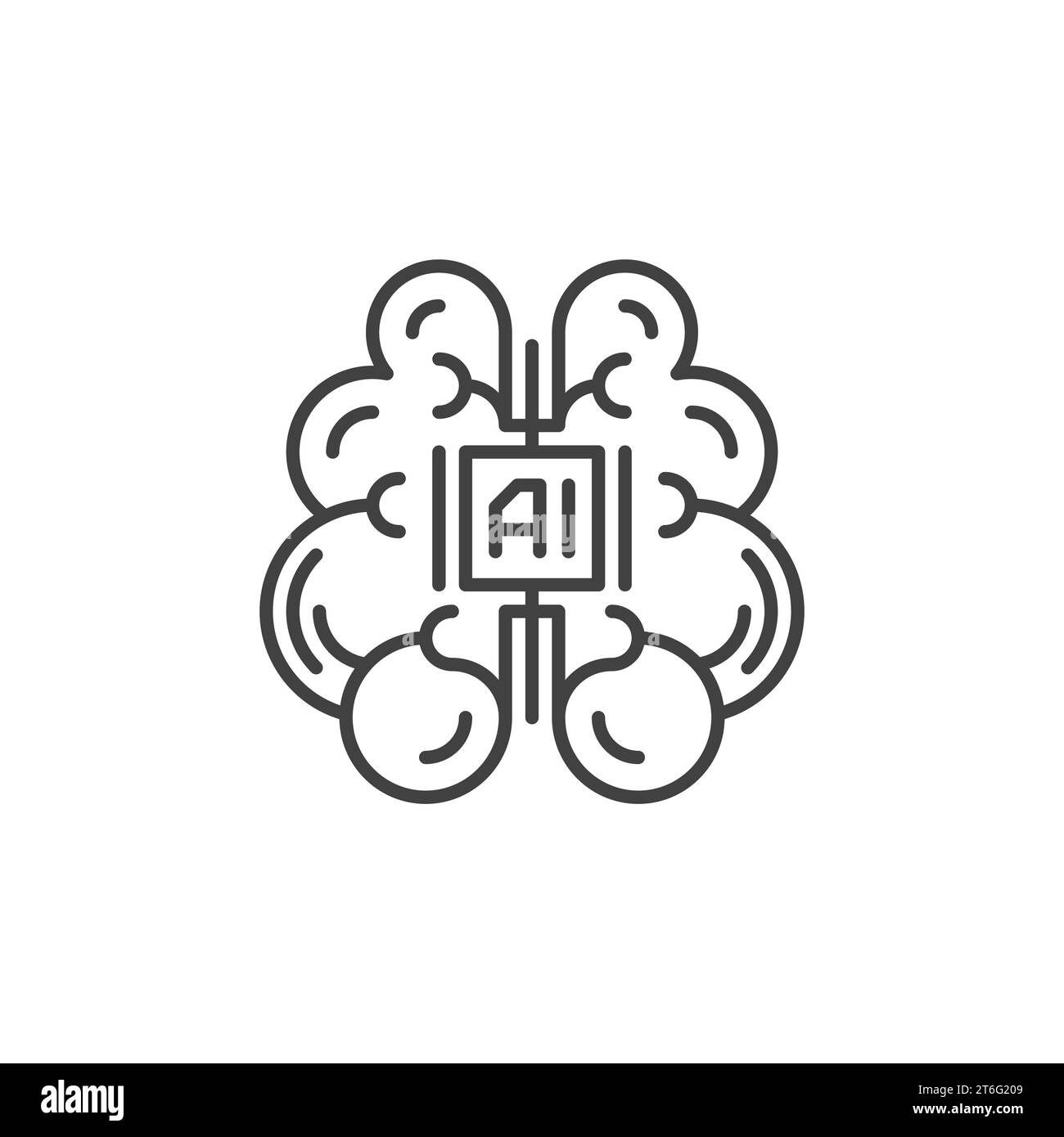 AI Mind vector Artificial Intelligence Brain concept outline icon or ... AI Mind vector Artificial Intelligence Brain concept outline icon or ...
