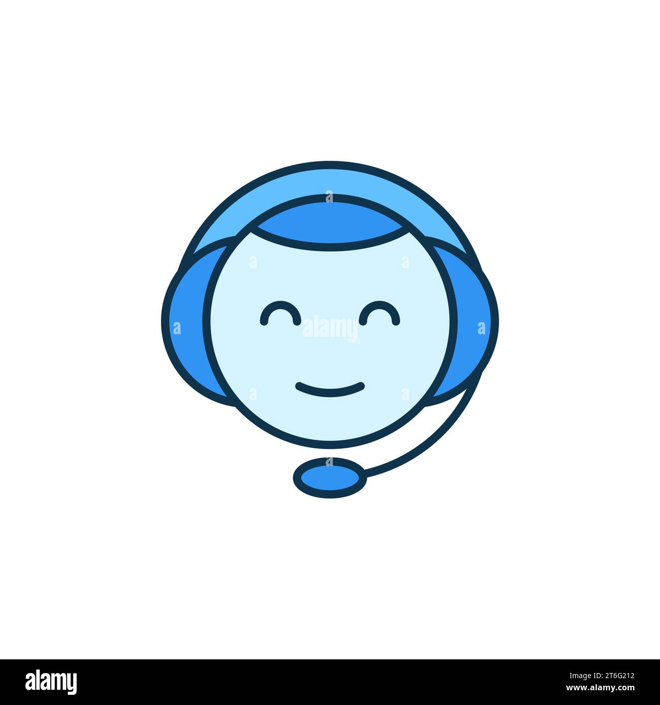 ChatBot Head with Headset vector concept colored icon or logo element ...