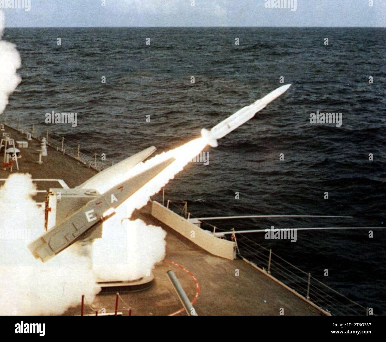 USS Virginia (CGN-38) fires a RIM-66 Standard missile, in 1979 Stock ...