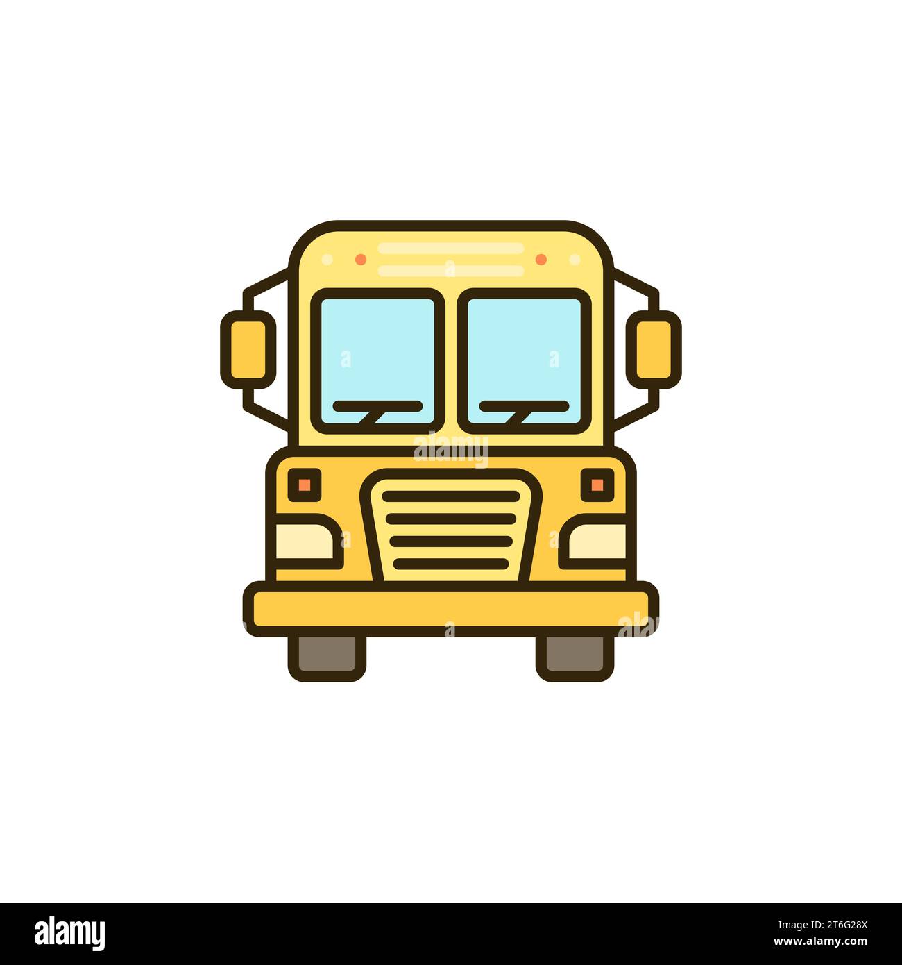 Yellow School Bus vector colored icon - Schoolbus concept symbol Stock ...