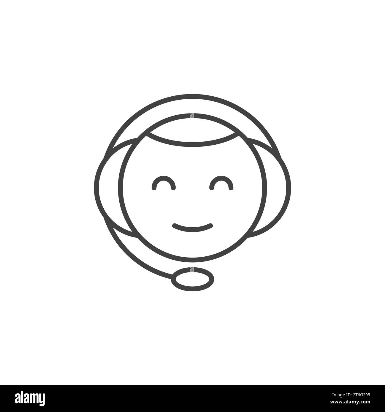 Chat Bot Head with Headset vector concept linear icon or symbol Stock Vector Image & Art - Alamy