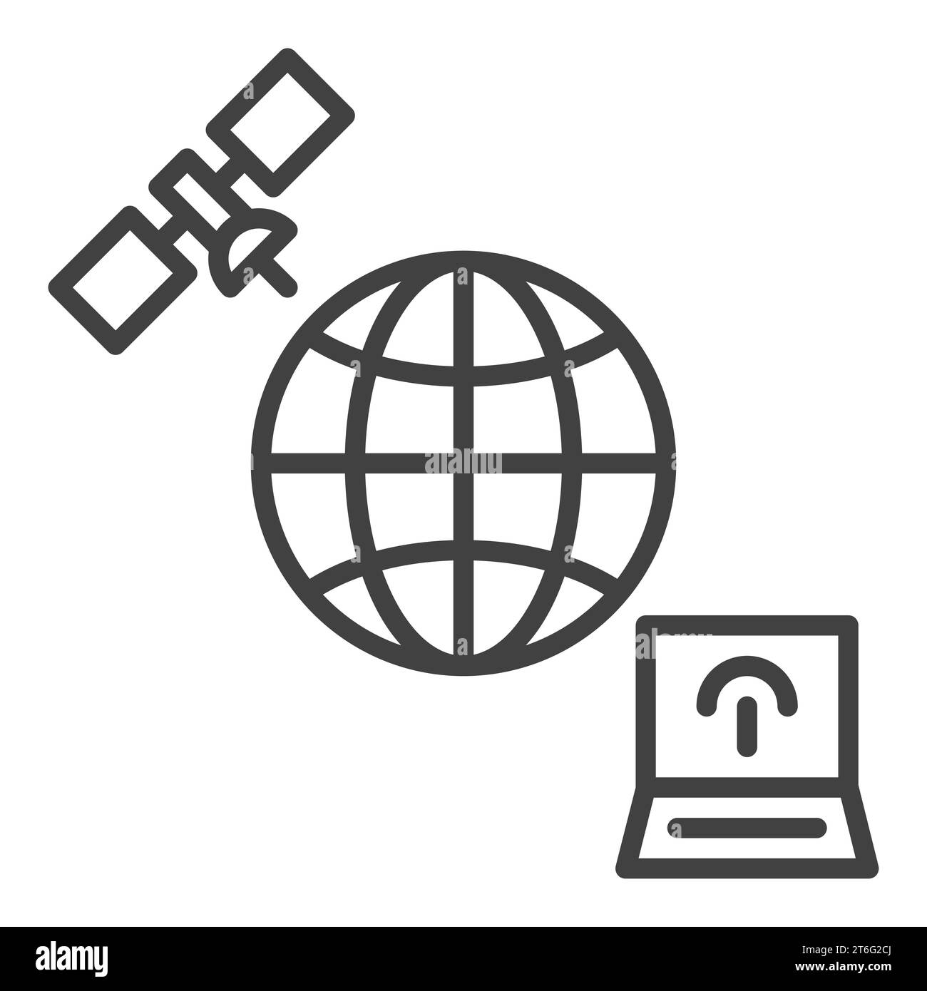 Earth Globe with Laptop and Satellite vector Satellite Broadband ...