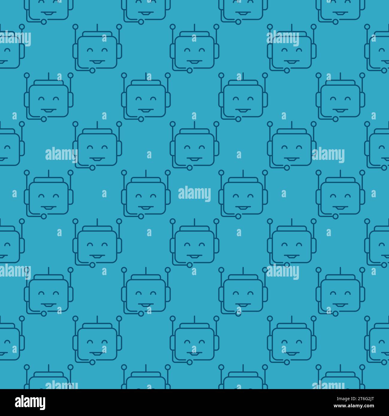 Chatbot Robot Head vector concept seamless pattern in thin line style ... Chatbot Robot Head vector concept seamless pattern in thin line style ...