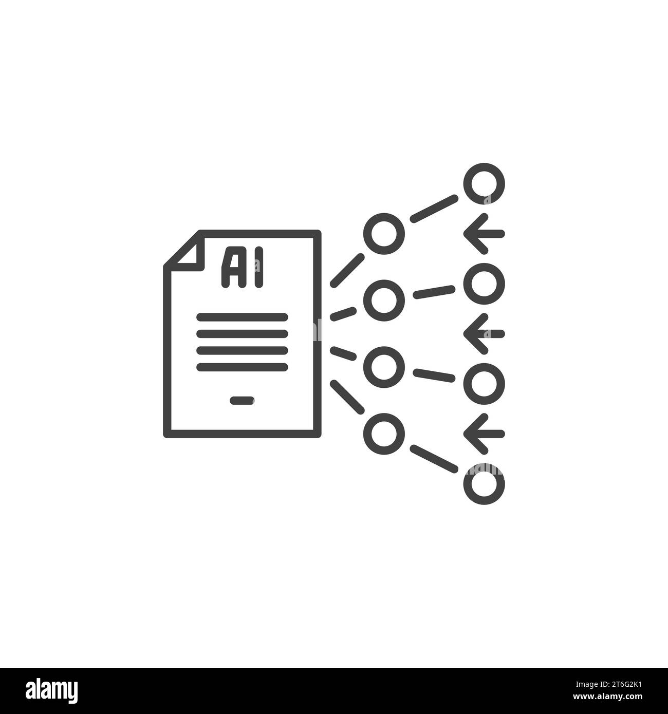 AI Text Writing vector Artificial Intelligence Generator concept linear ...