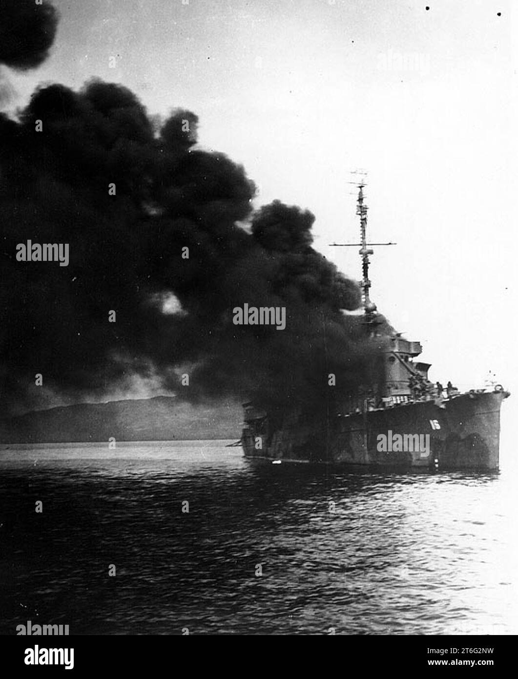 USS Ward (DD-139) afire Stock Photo - Alamy