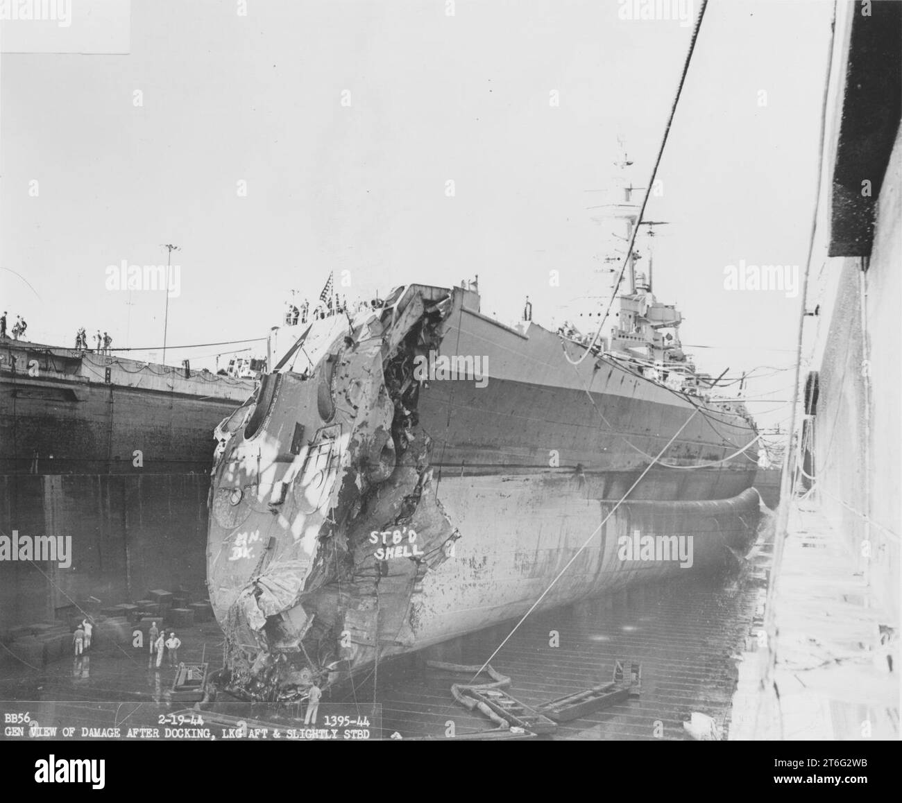 USS Washington damage after collision Stock Photo - Alamy