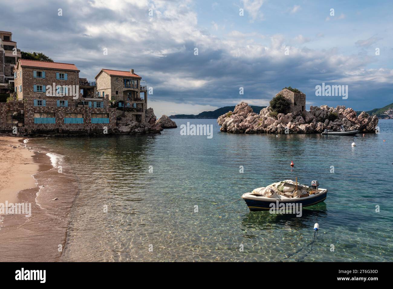 Przno, an old fishing village on the Budva Riviera, Montenegro Stock ...