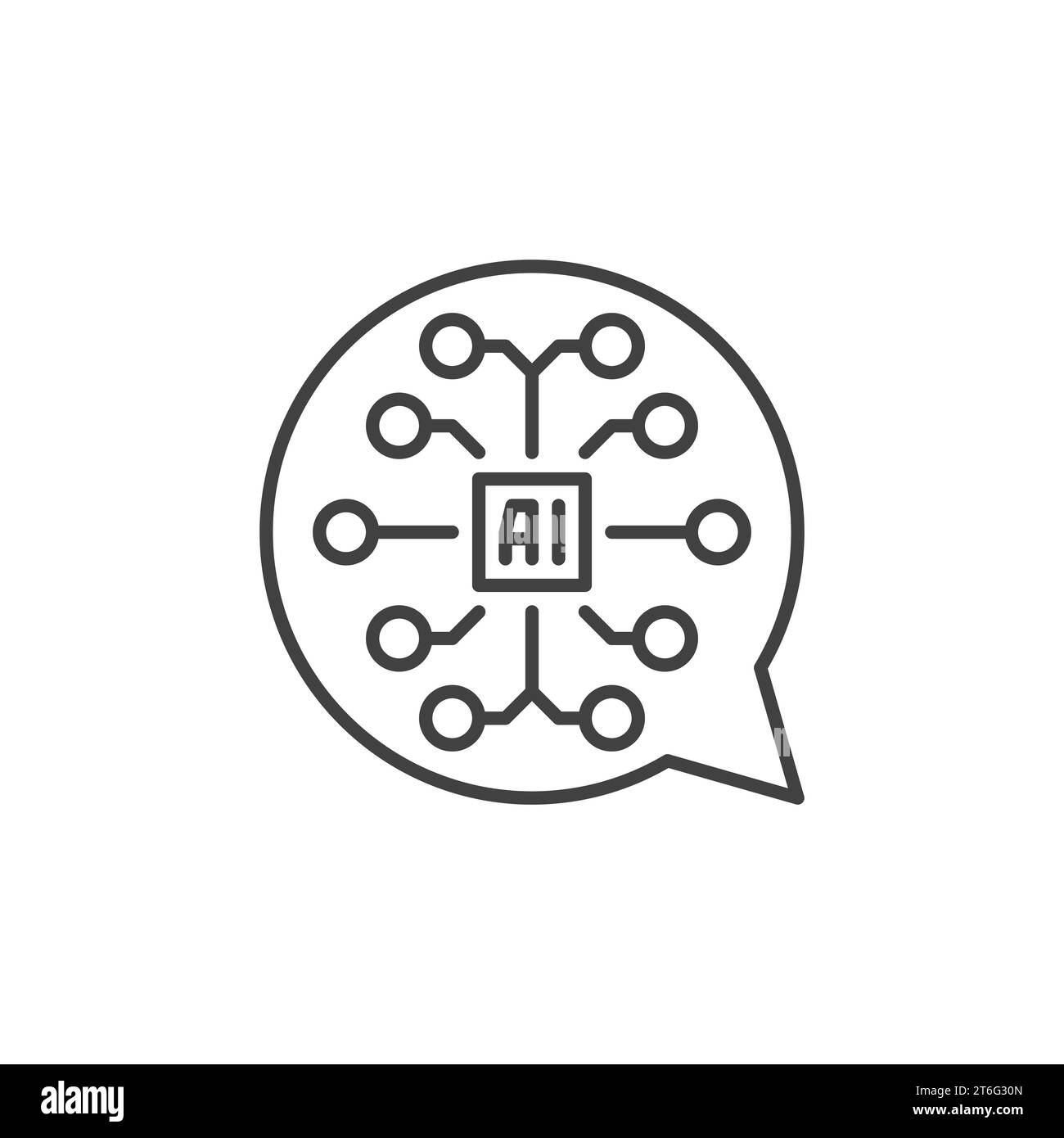 Round AI Speech Bubble vector Artificial Intelligence Brain concept ...