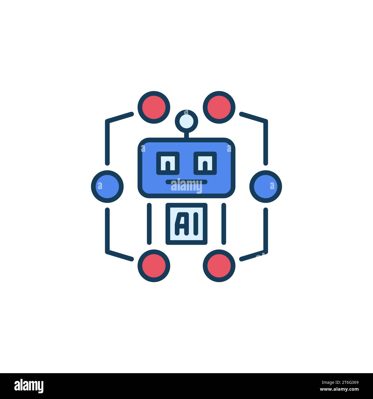 Artificial intelligence ai colored symbol Stock Vector Images - Alamy
