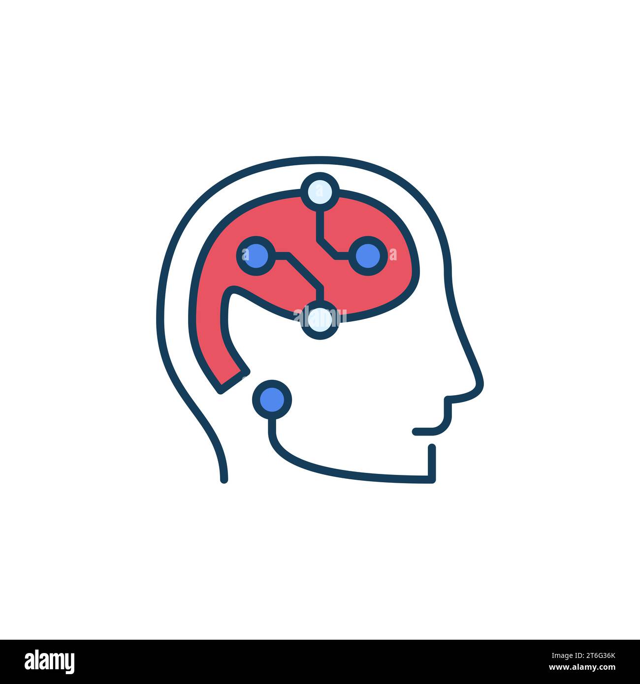 Artificial Intelligence Brain in Head vector AI concept colored icon or ...