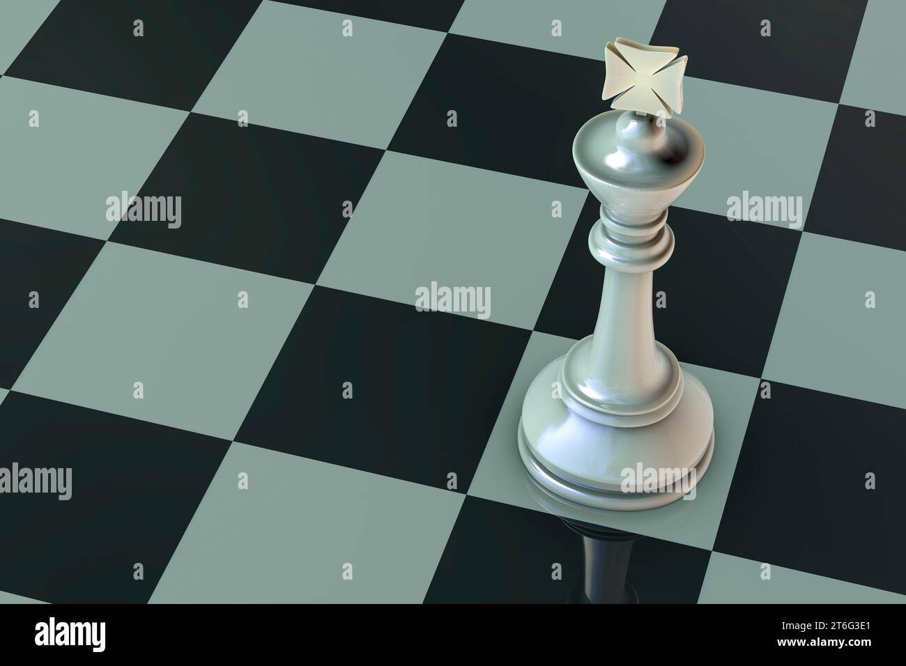 Chess king figure on chess board, 3D illustration Stock Photo - Alamy