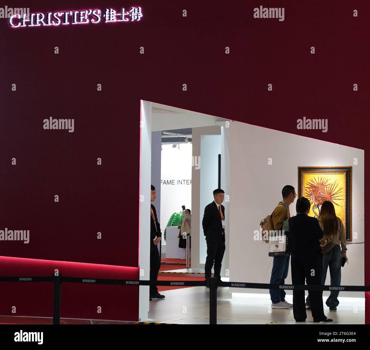 Shanghai. 9th Nov, 2023. People visit the booth of Christie's at the ...