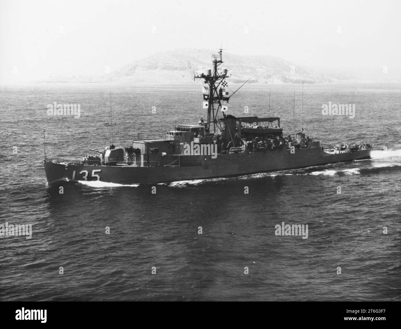 USS Weiss (APD-135) underway off San Diego, in the 1960s Stock Photo ...