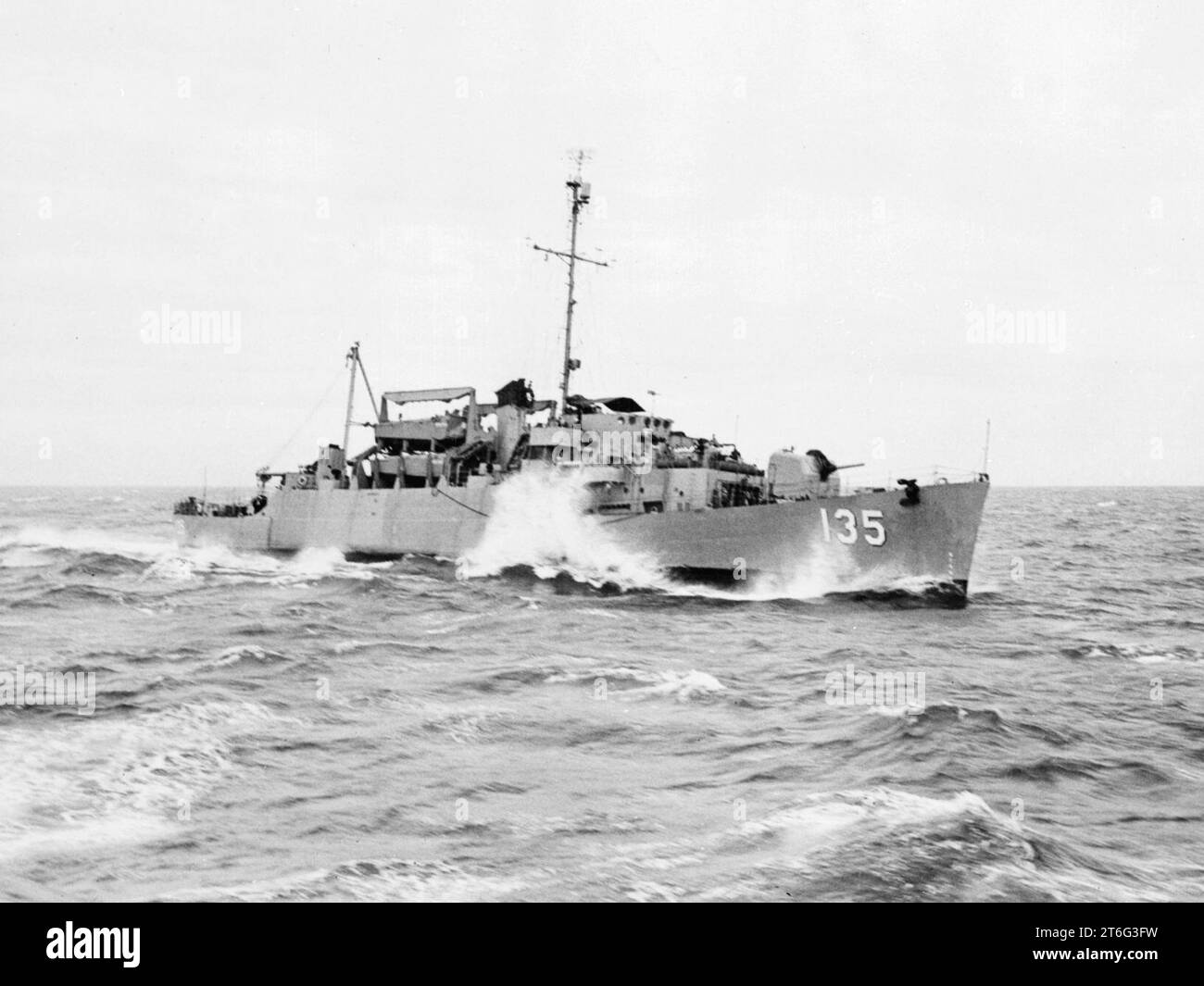 USS Weiss (APD-135) underway at sea, circa on 21 August 1946 Stock ...