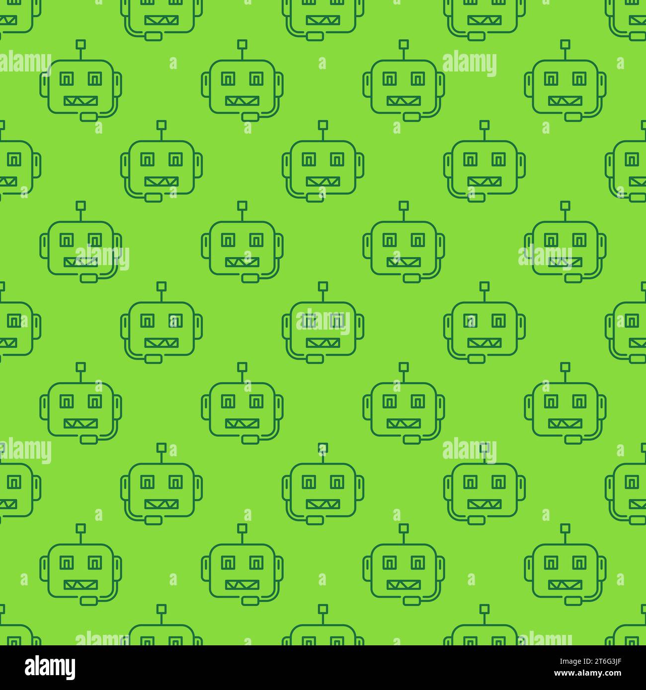 AI Chatbot Robot Character vector concept outline green seamless ...