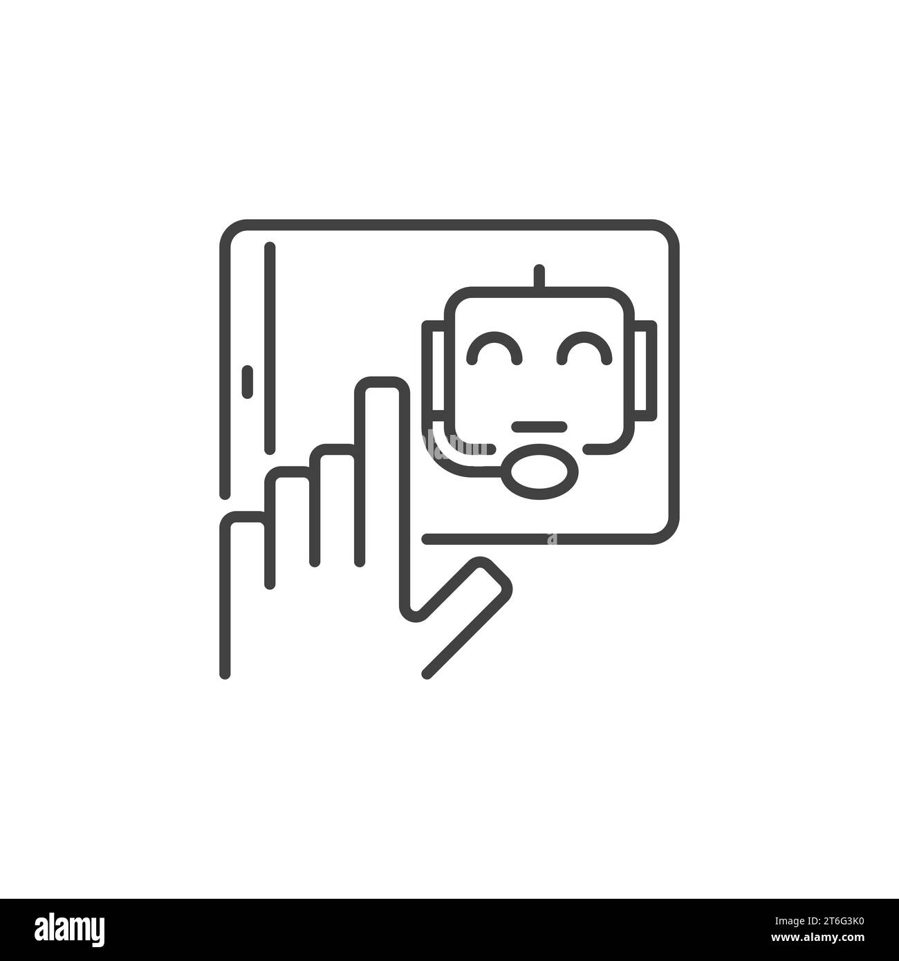 Circle tablet icon outline Black and White Stock Photos & Images - Alamy