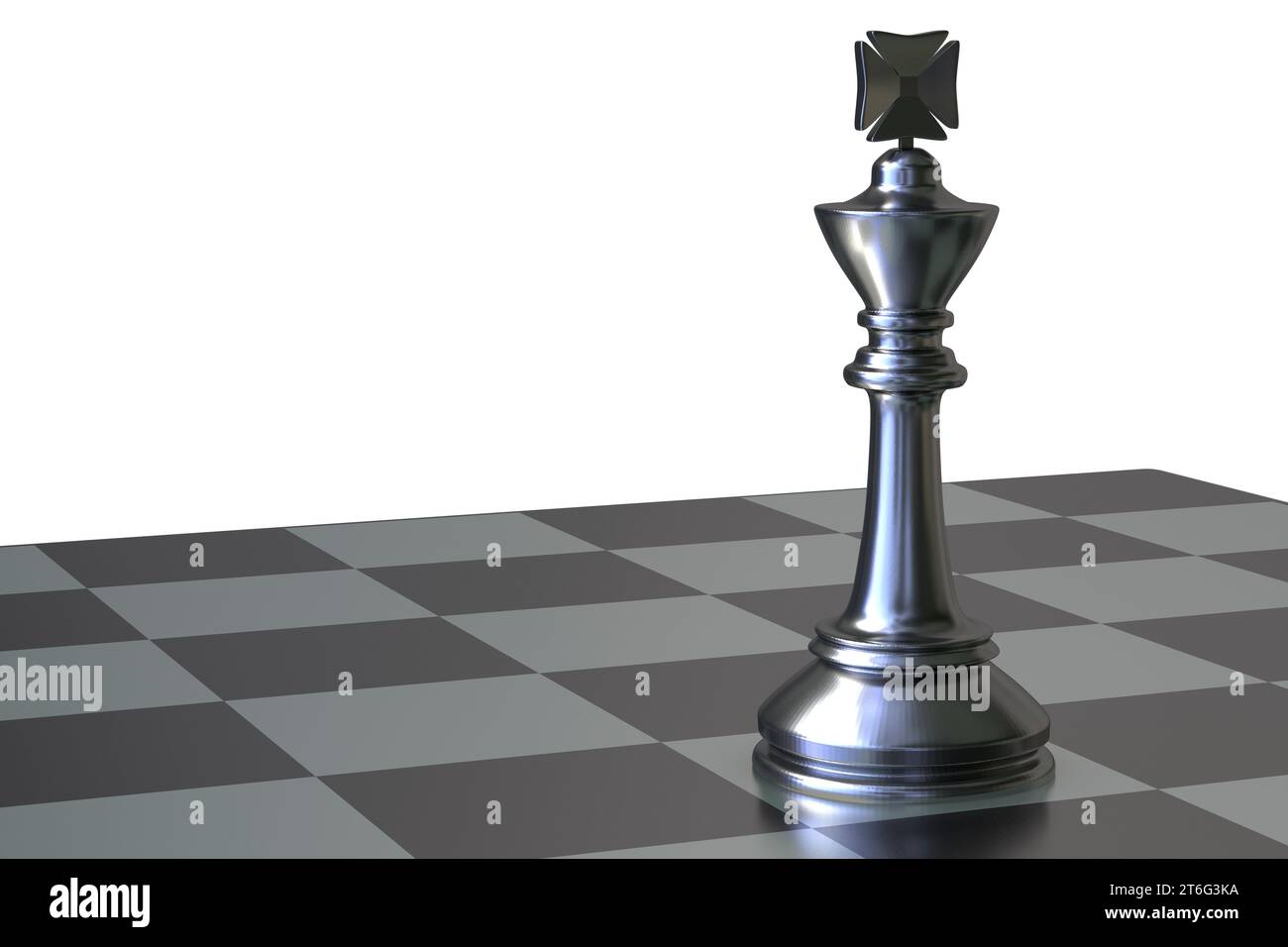 Chess king figure on chess board, 3D illustration Stock Photo - Alamy