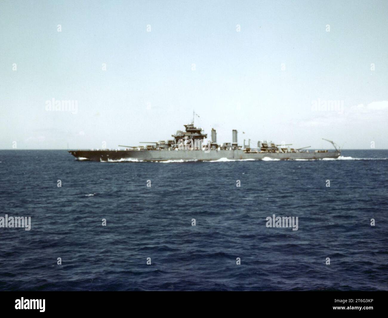 USS West Virginia (BB-48) off Pearl Harbor in April 1943 Stock Photo ...