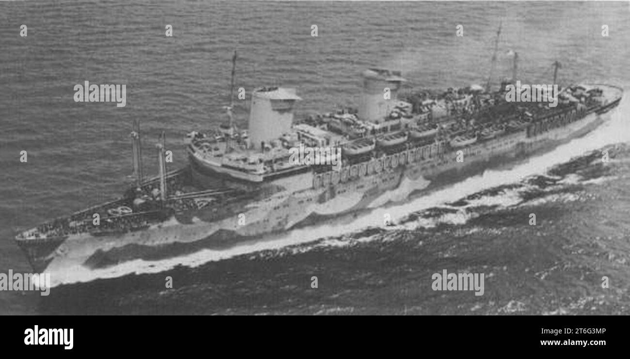 USS West Point (AP-23) underway at sea, circa in 1943 Stock Photo - Alamy