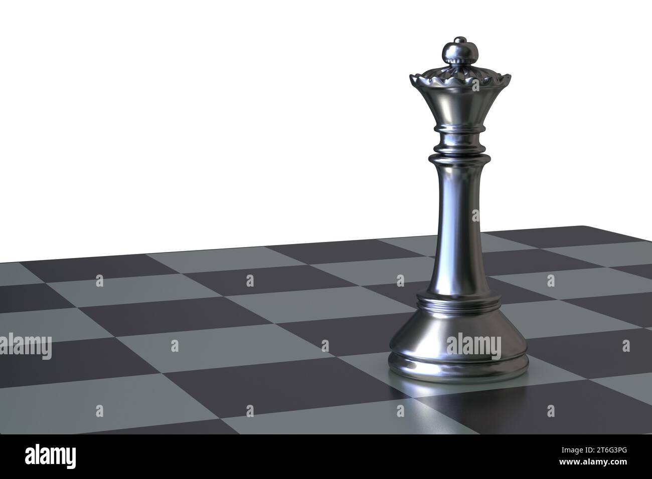 Chess queen figure on chess board, 3D illustration Stock Photo - Alamy