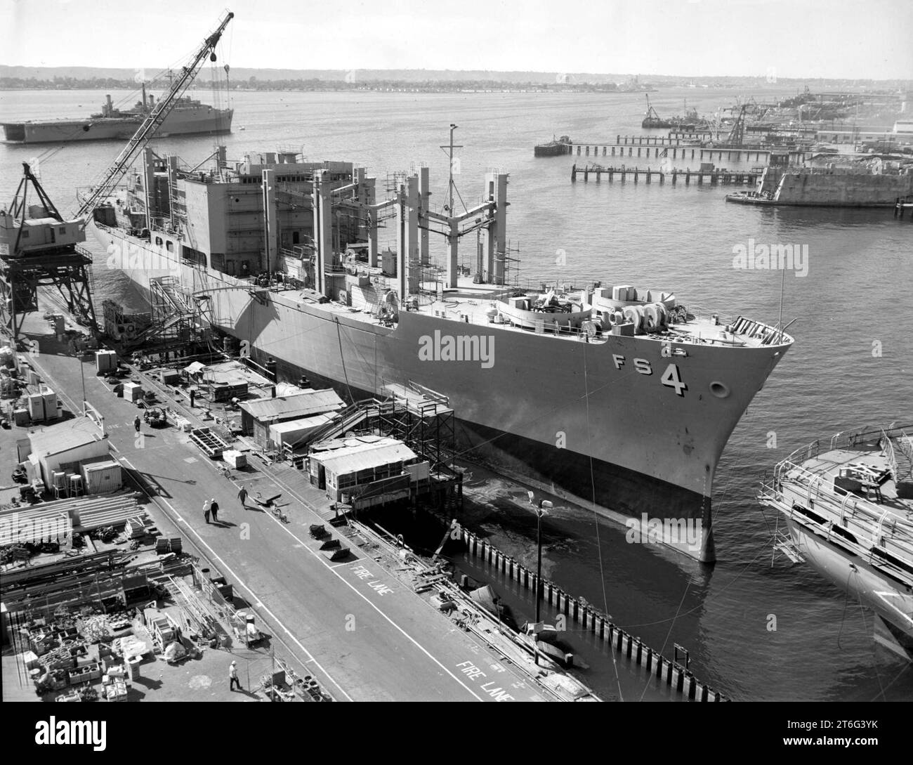 USS White Plains (AFS-4) fitting out at the National Steel and ...