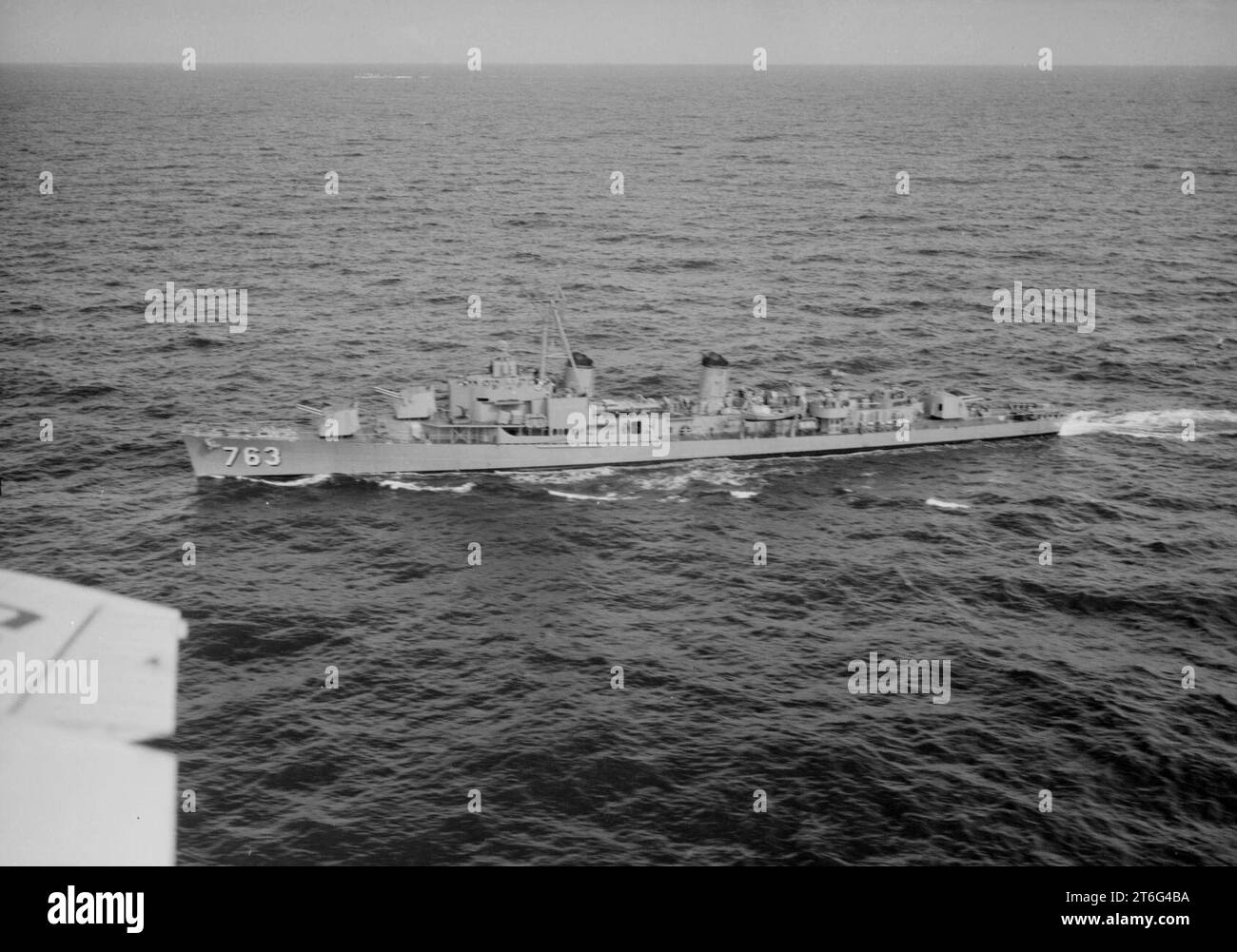 USS William C. Lawe (DD-763) underway off Block Island on 6 September ...