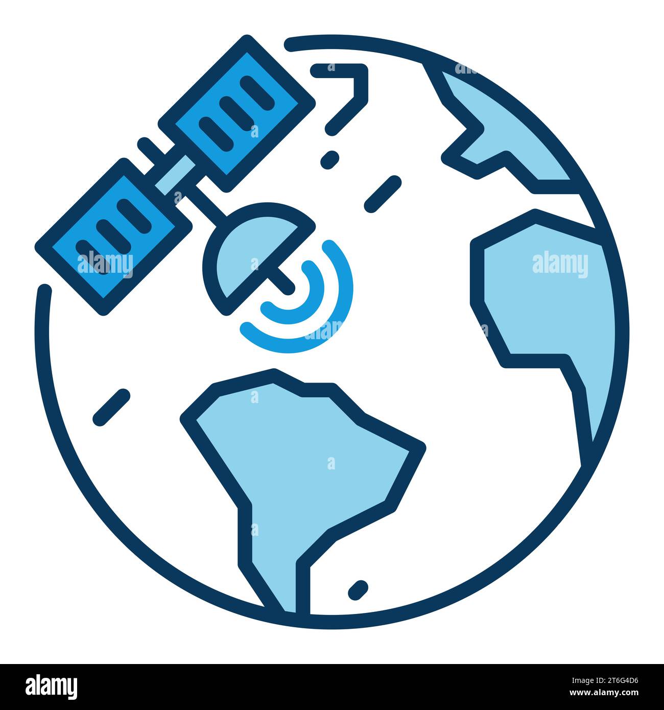 Vector Satellite Internet Access concept icon - Earth Planet and ...