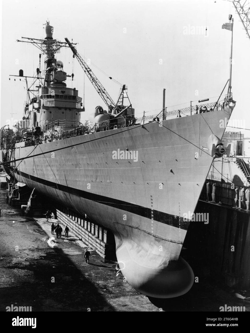 USS Willis A. Lee (DL-4) in drydock at the Boston Navy Yard in 1966 Stock Photo - Alamy