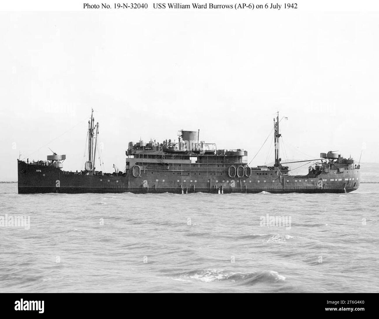 USS William Ward Burrows (AP-6 Stock Photo - Alamy