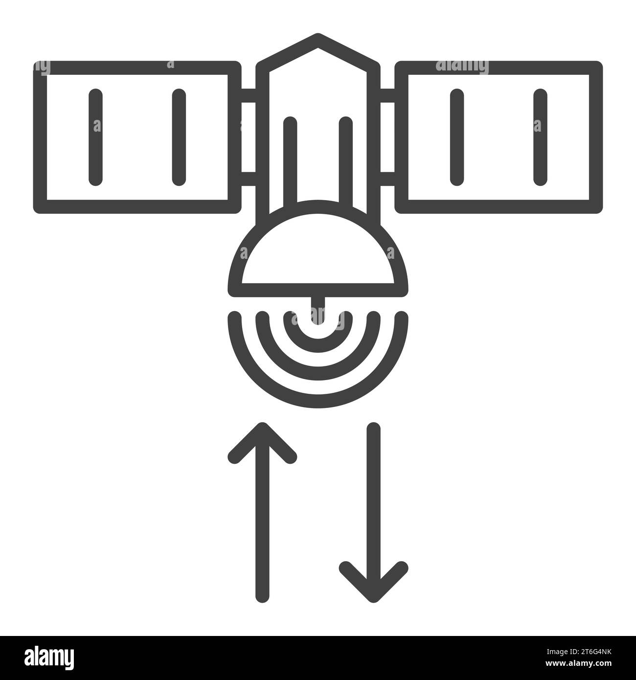 Satellite with Arrows vector concept thin line icon or symbol Stock ...
