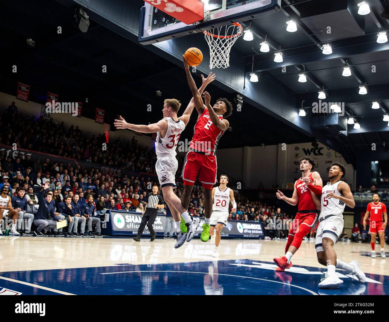 November 09 2023 Moraga, CA U.S.A. New Mexico guard Donovan Dent (2 ...