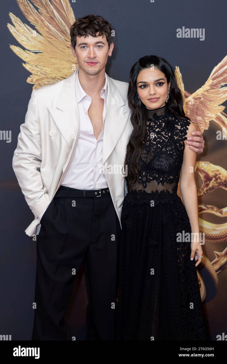 Tom Blyth, and Rachel Zegler pose for photographers upon arrival at the ...