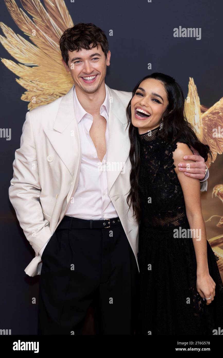Tom Blyth, and Rachel Zegler pose for photographers upon arrival at the ...