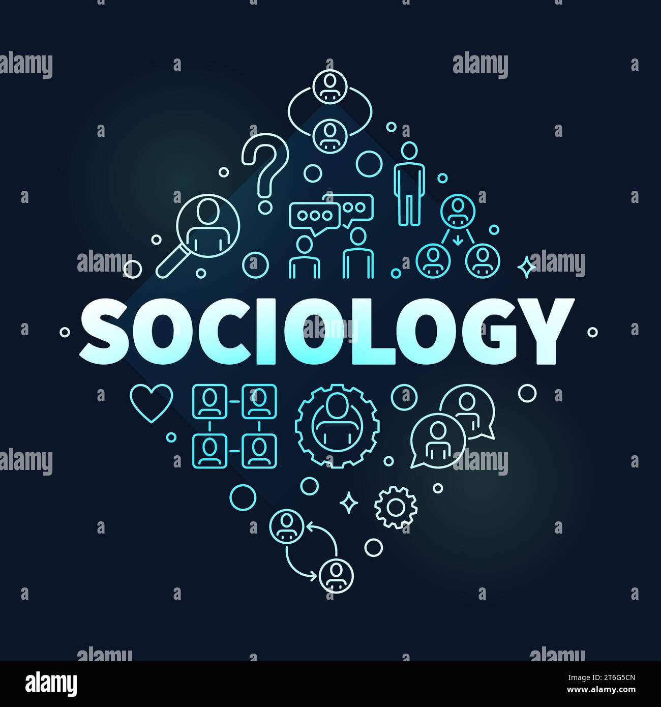 Sociology vector Patterns of Social Relationships concept modern ...