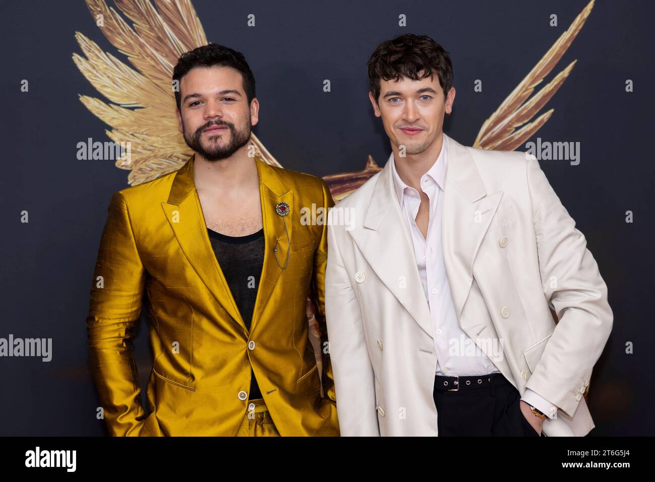 Josh Andres Rivera, left, and Tom Blyth pose for photographers upon ...