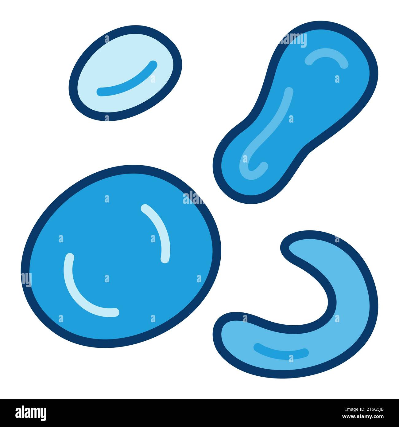 Bacteria Microorganisms vector concept blue icon or design element ...